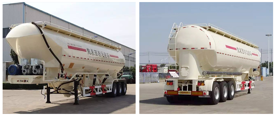 Tri Axles Flour Semi-Trailer Tanker Flour Transport Tank Truck Tractor ...